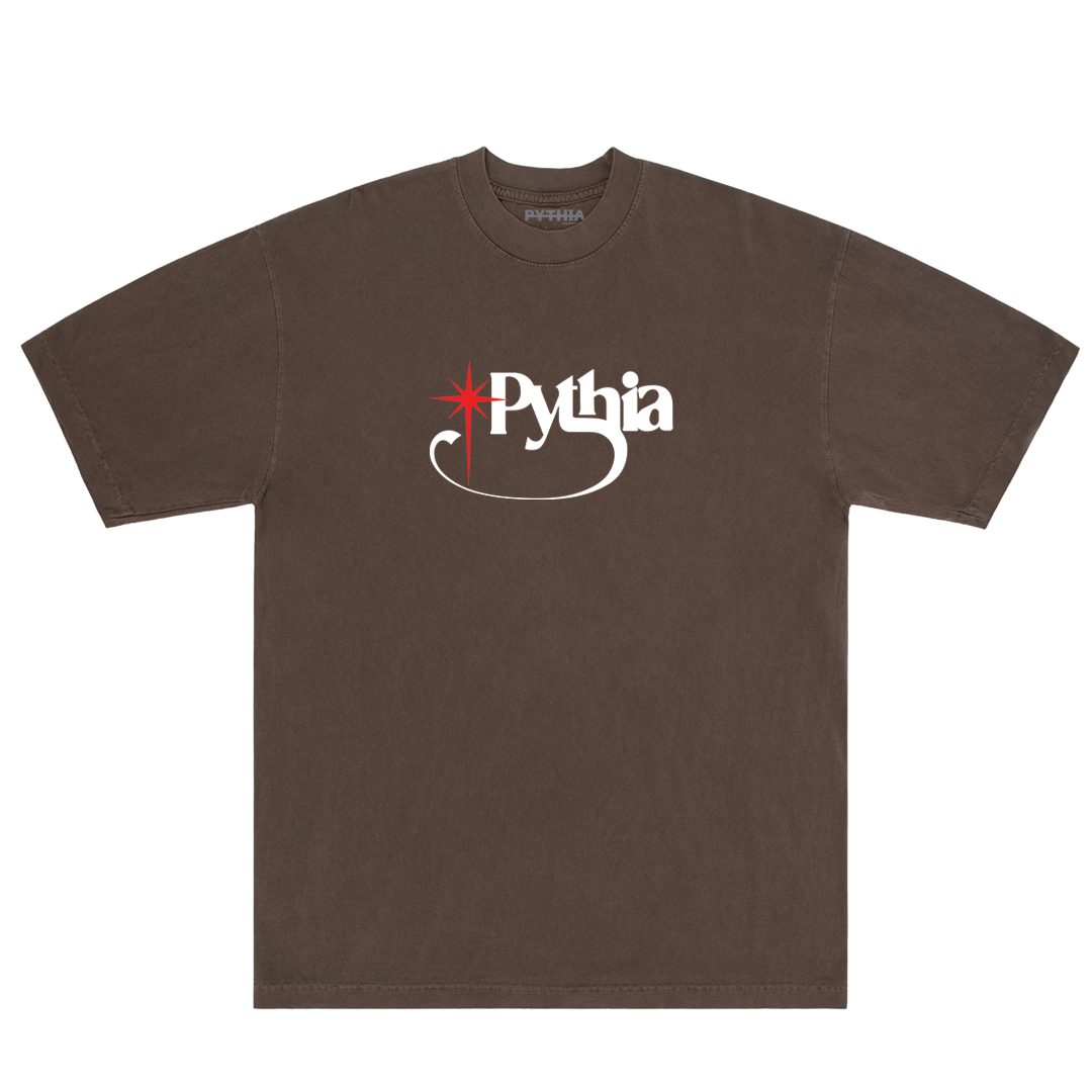MOCHA DYED LOGO TEE – PYTHIA